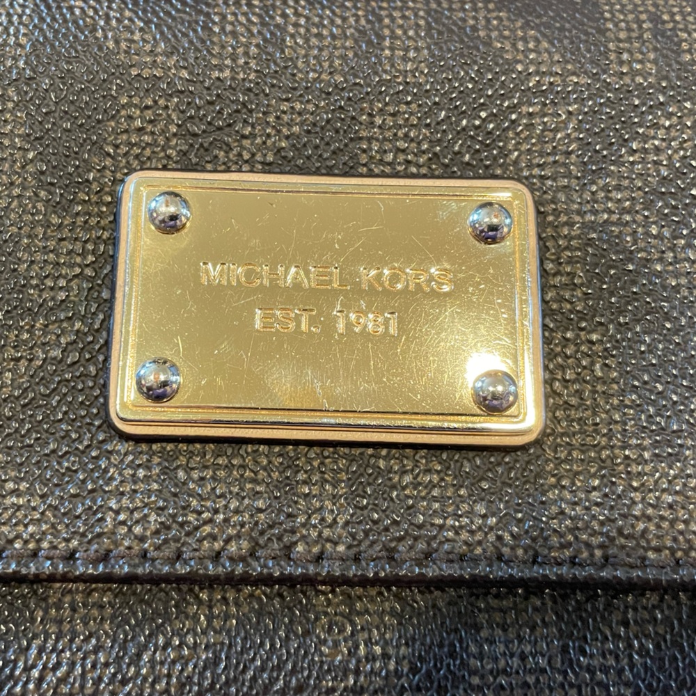 Michale Kors Jet Set Logo Tri Fold Checkbook Wallet - Gem